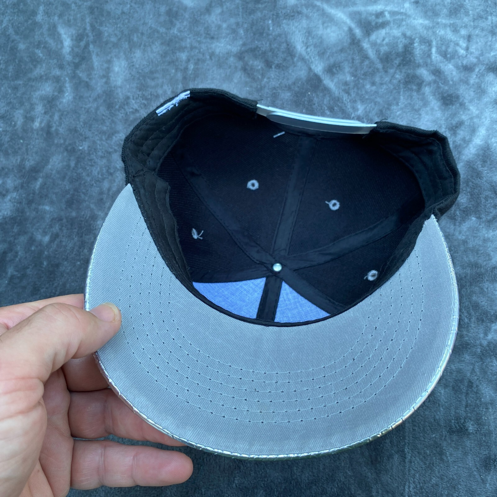 Air Jordan Hat Cap Adjustable Back Black Gray Logo Casual Mens Glossy ...