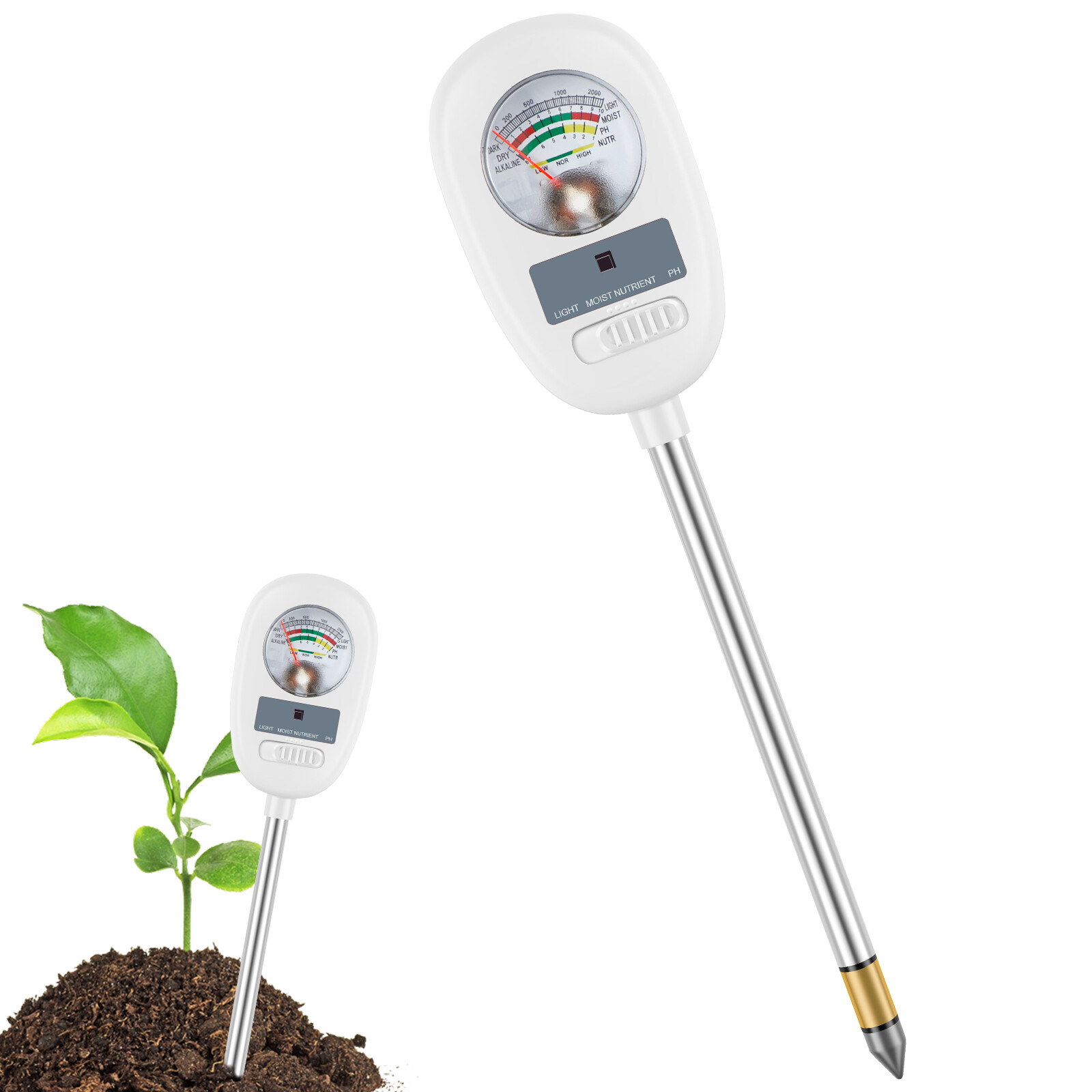 4 in 1 Soil PH Tester Moisture Sunlight Light Test Meter for Garden ...