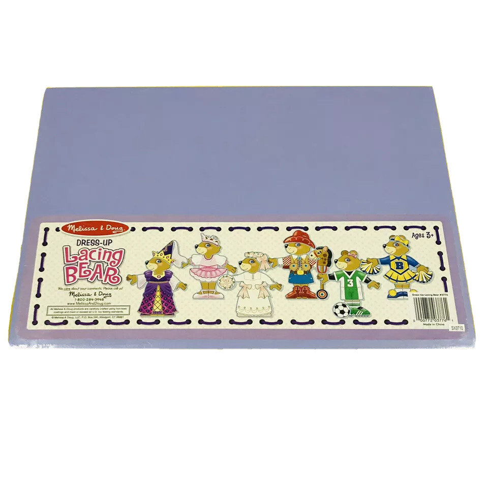 Melissa & Doug Threading BEAR Kids Learn To Tie Lace Lacing Wooden Toy ...