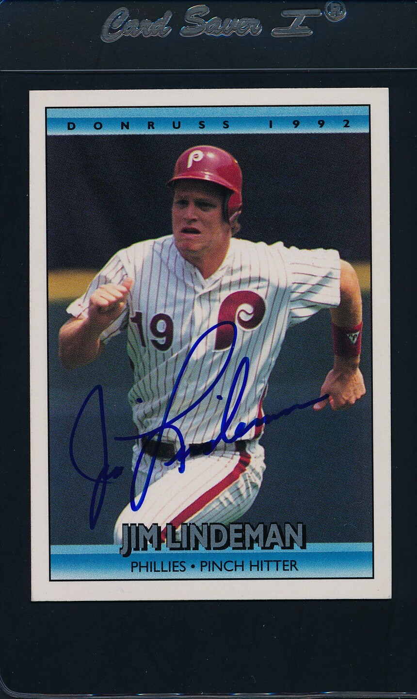 1992 Donruss #701 Jim Lindeman Phillies Signed Auto *38880 | eBay