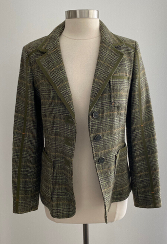 Etro Green Plaid Tweed Blazer With Piping Size 44 | eBay