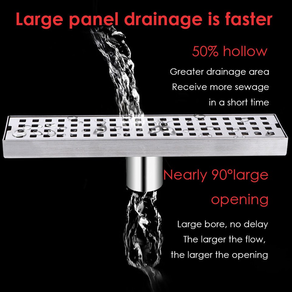 Invisible Linear Shower Floor Drain Square Rectangular Bathroom ...