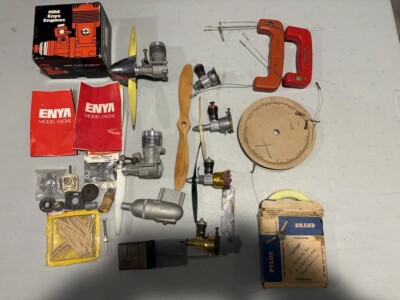 Vintage Control Line / Model Airplane Engine & Parts Lot Cox O S Max 25 ...