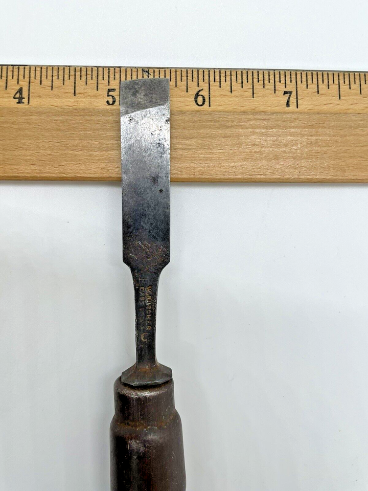 W. Butcher 1/2" Wood Handle Chisel Clear markings Cast Steel England ...