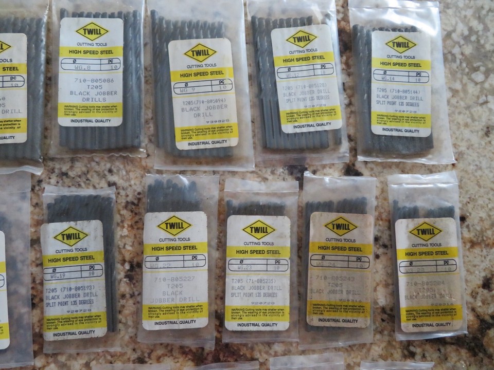 390 pcs TWILL Wire Gauge Number Jobber Drill Bits 39 assorted sizes 1 ...