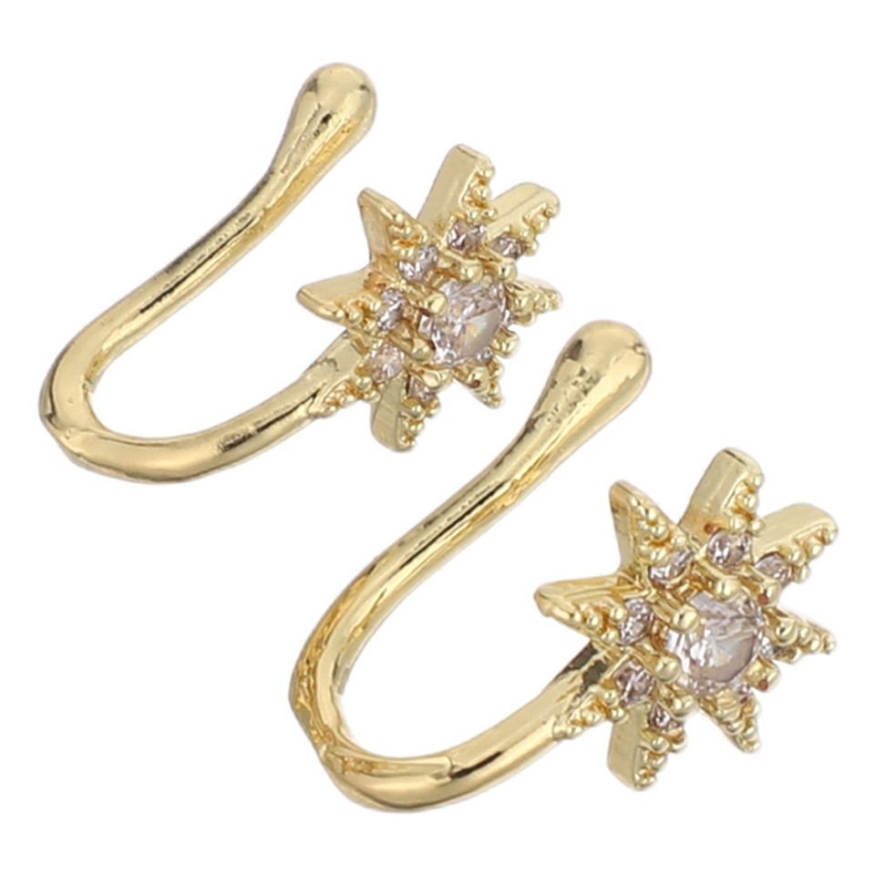 2 Pcs Dangling Nose Cuffs Clip-on Septum Ring Fake Rings for Women ...