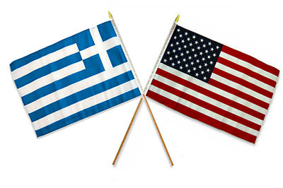 12x18 12"x18" Wholesale Combo USA American & Greece Greek Stick Flag | eBay