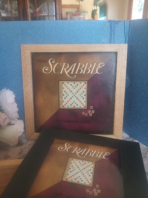 SCRABBLE Board Game in Wooden Box Nostalgia Game Series 2002. 99 Tiles ...