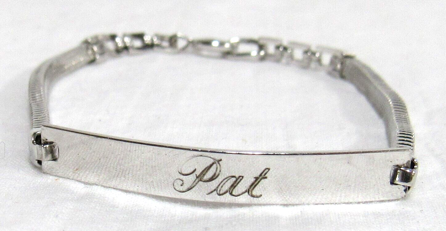ELCO Sterling Silver Name " PAT " Flat Snake ID Bracelet 5.4g | eBay