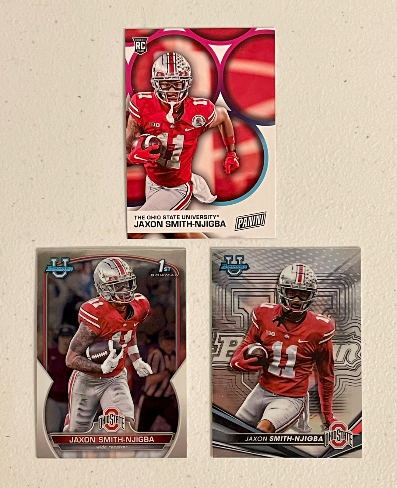 Jaxson Smith Njigba Rookie Card Lot OF 3 Panini Bowman Ohio State | eBay