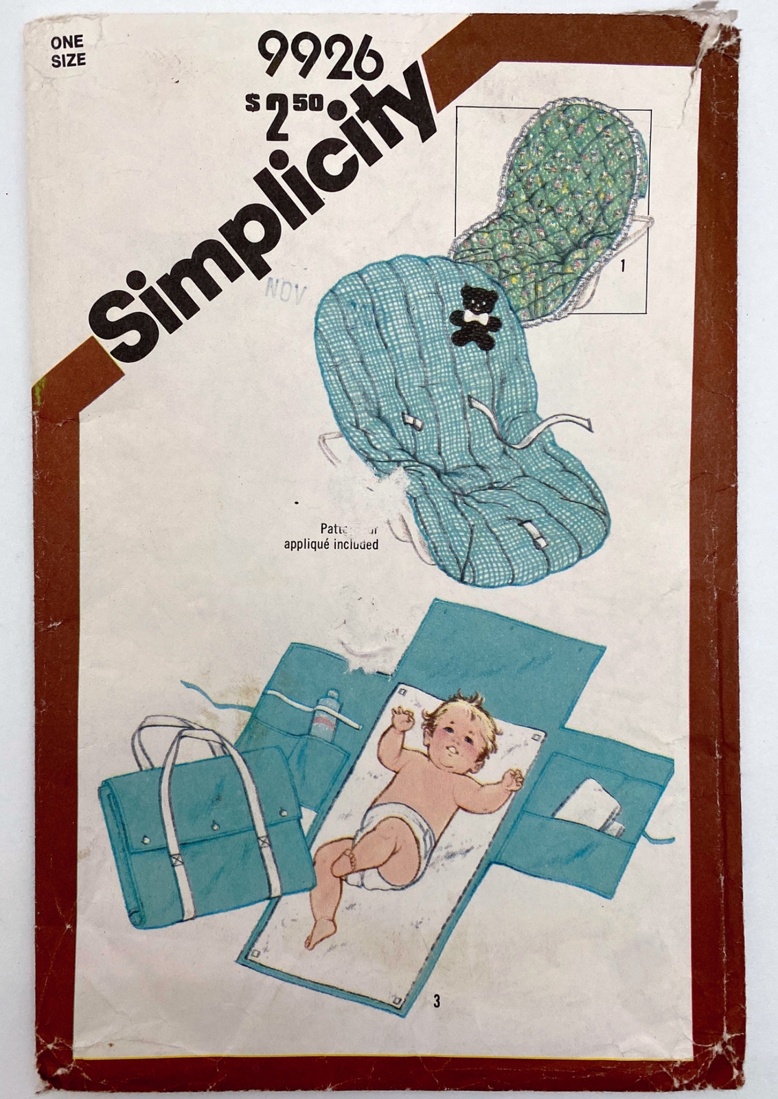 80’s Simplicity Pattern 9926 Infant Baby Travel Tote Changing Mat ...