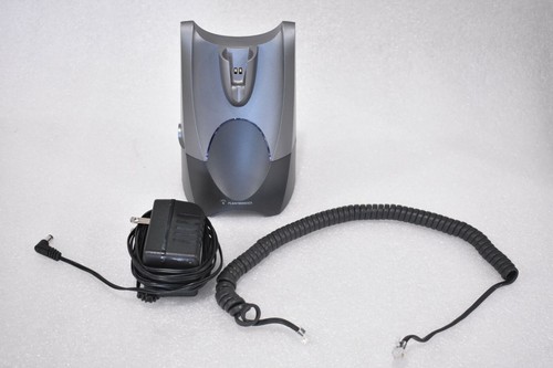 PLANTRONICS CS50 WIRELESS HEADSET DOCK W/ AC ADAPTER AND RJ11 CABLE ...