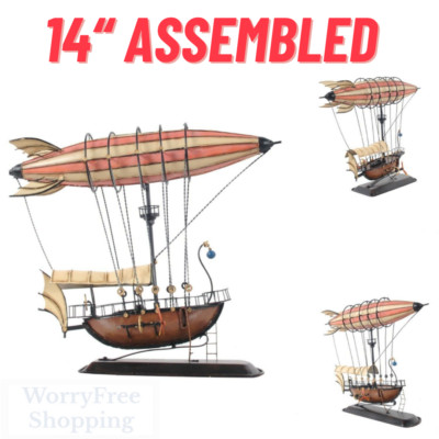 Metal AIRSHIP STEAMPUNK MODEL Aircraft Machine Home Office Aviation ...