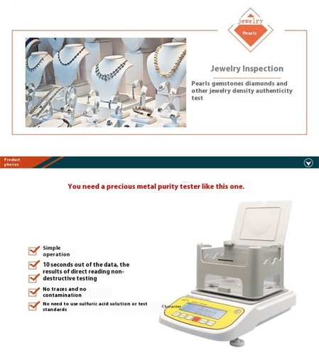 Precious Metals Densitometer Gold Purity Analyser Tester Gold and ...
