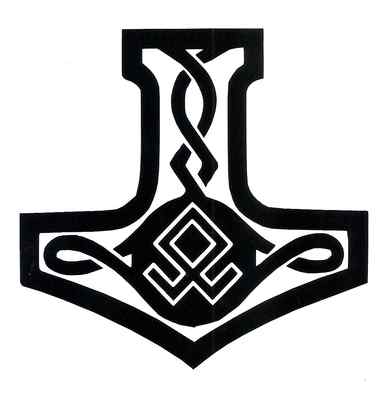 asatru celtic w odal rune black thors hammer vinyl sticker asatru thors ...