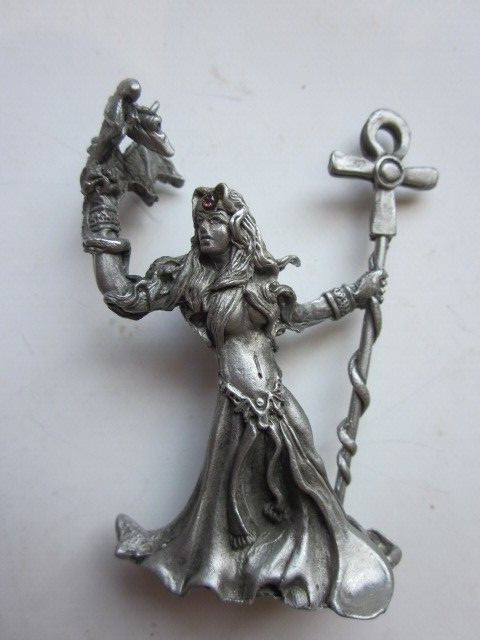 Gallo Ridolfi Pewter Wizard w/Excalibur Sword and Sorceress Figurine ...