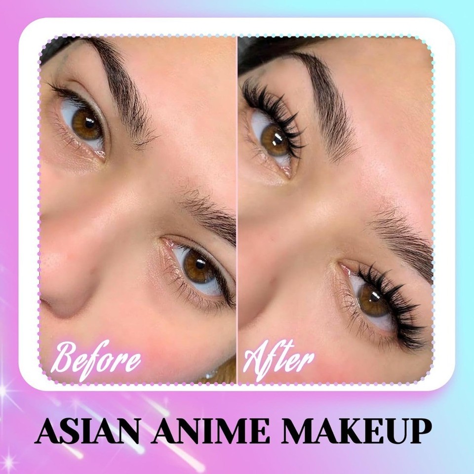 8D Spiky Manga Anime False Eyelashes 14 Pairs Kit Wispy Natural Soft ...