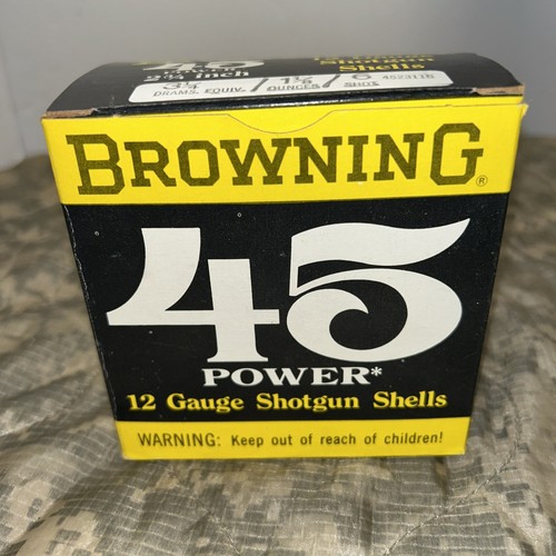 Vintage Browning 45 Power 12 GA. Empty Shotgun Shell Ammo Box Excellent ...