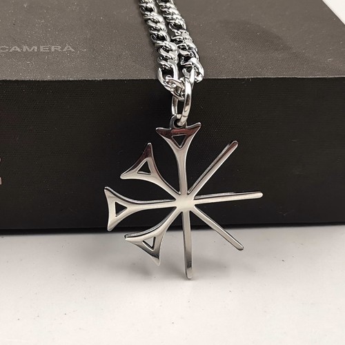 Sumerian Dingir Cuneiform stainless steel pendant necklace 24in figaro ...