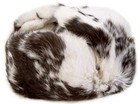 Rabbit fur Russian ushanka winter hat. White and black Trapper Aviator ...