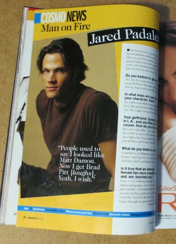 Cosmopolitan Magazine Mandy Moore Jared Padalecki Supernatural Walker ...