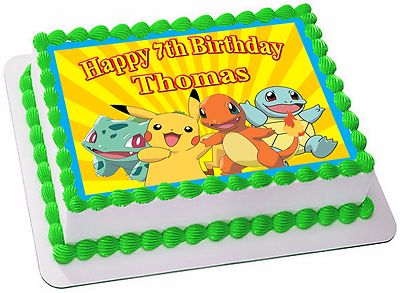 POKEMON EDIBLE ICING CAKE TOPPER PARTY IMAGE FROSTING SHEET | eBay ...