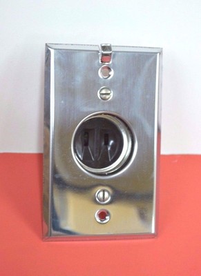 VINTAGE Electrical CLOCK Outlet RECEPTACLE Flush Mount CHROME NEW IN ...