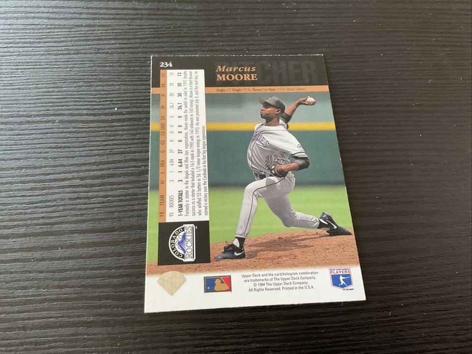 1994 Upper Deck Baseball #234 Marcus Moore Signed | eBay