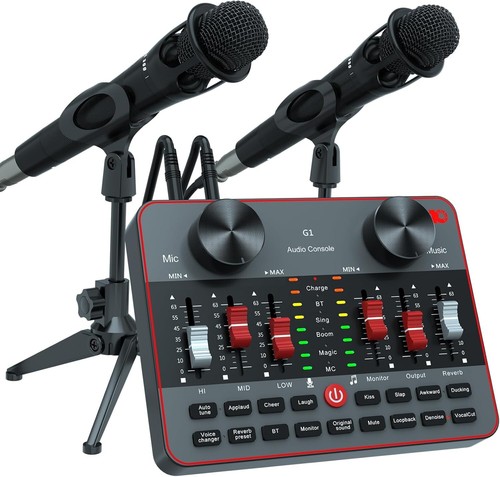 Home Studio Recording Package Kit Podcast Equipment Bundle For 2 Mic ...