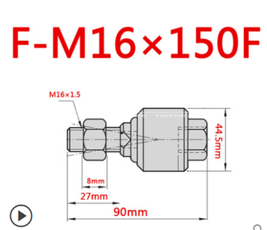 Cylinder universal floating joint F-M5/M6X100/M8X125F/M10/M12/14/16/18 ...