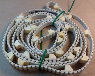 16AT10/4160 Belt, 4160mm Long x 16mm Wide, with Conveyor Pushers 160mm ...