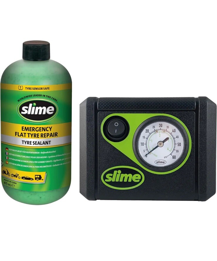 Slime Smart Emergency Flat Tyre Repair Puncture Air Compressor ...