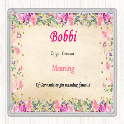 Bobbi Name Meaning Drinks Mat Coaster Floral | eBay