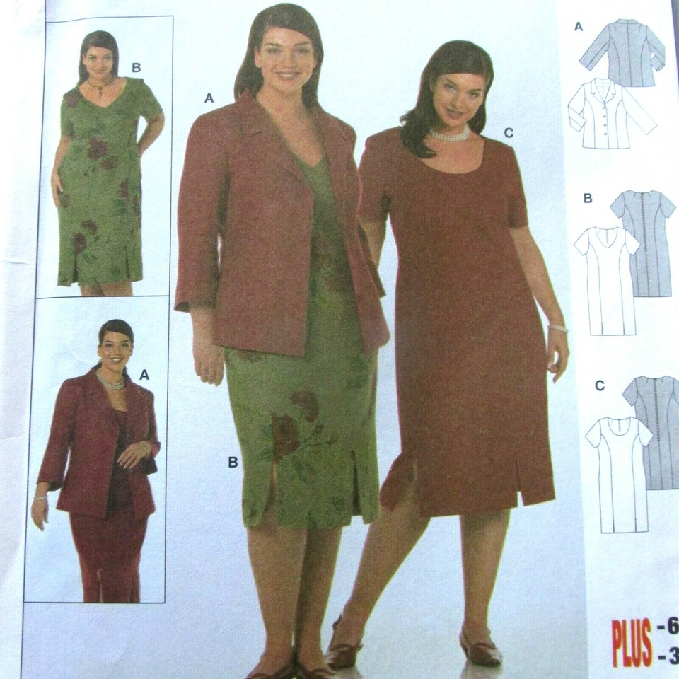 Burda 8530 Pattern Dress and Jacket Women Plus Multi Sizes 20 - 34 ...