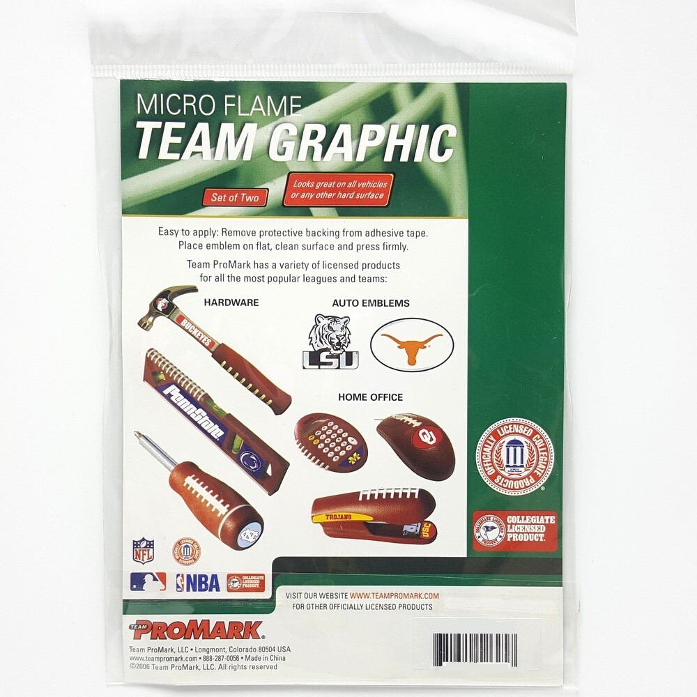 Arkansas Razorbacks Micro Flames Decal Vinyl Auto NCAA Raised Sticker ...