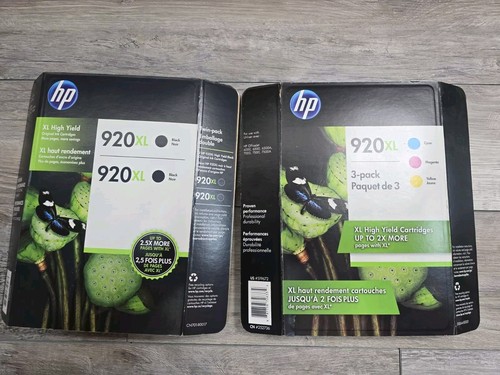 HP 920XL CMYK Black Printer Ink Cartridges Exp 2017/2018 New Sealed ...