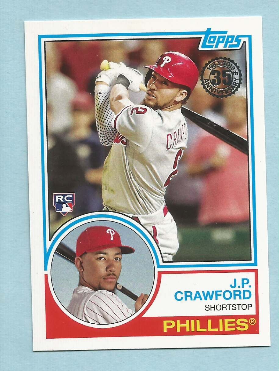 2018 Topps Baseball JP Crawford 83-90 ROOKIE Phillies 1983 35th ...