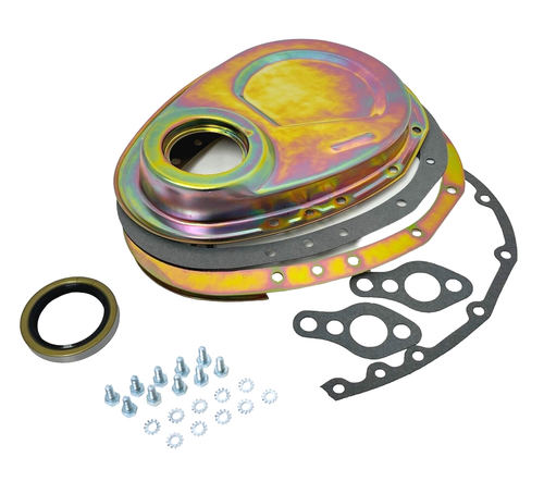 SB Chevy Timing Chain Cover Kit Removable 2 Piece V8 SBC 305 350 400 ...