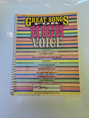 Great Songs for High Voice - Songbook. 42 Titles. Spiral Bound 1984 | eBay