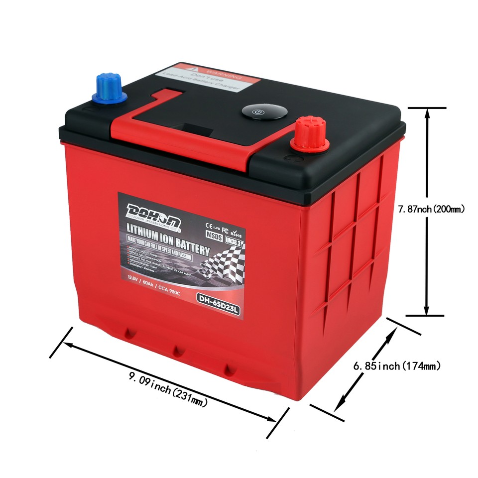 65D23L 12V 60AH 950CCA BCI Group 35 Lithium Iron Battery replace ...
