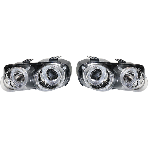 Headlight For 98-2001 Acura Integra Left and Right Chrome Housing 2Pc ...