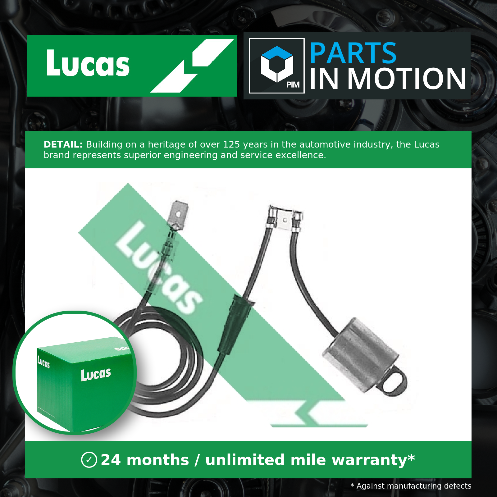 Ignition Condenser fits LDV SHERPA FR 1.7 2.0 78 to 89 Lucas Quality ...