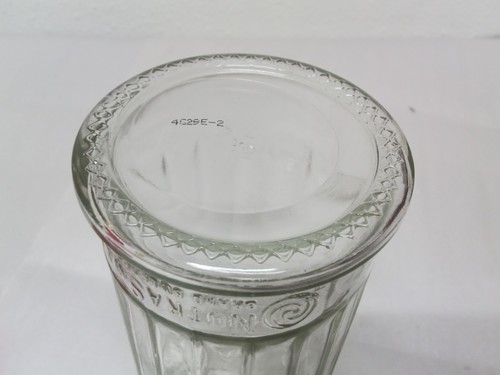 Vtg Nutra Sweet Brand Sweetener Clear Glass Jar Container Red Screw Lid ...