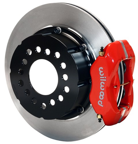 WILWOOD DISC BRAKE KIT,REAR,FORD 8.8" AXLE FLANGES,12" ROTORS,RED ...