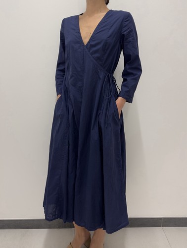 Toast Blue Wrap Cotton Midi Dress Size 8 | eBay