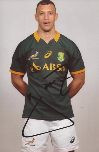 SOUTH AFRICA RUGBY: ZANE KIRCHNER SIGNED 6x4 PORTRAIT PHOTO+COA ...