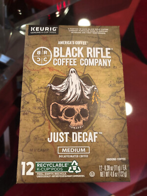 BLACK RIFLE COFFEE JUST DECAF BLEND KCUPS 12CT | eBay