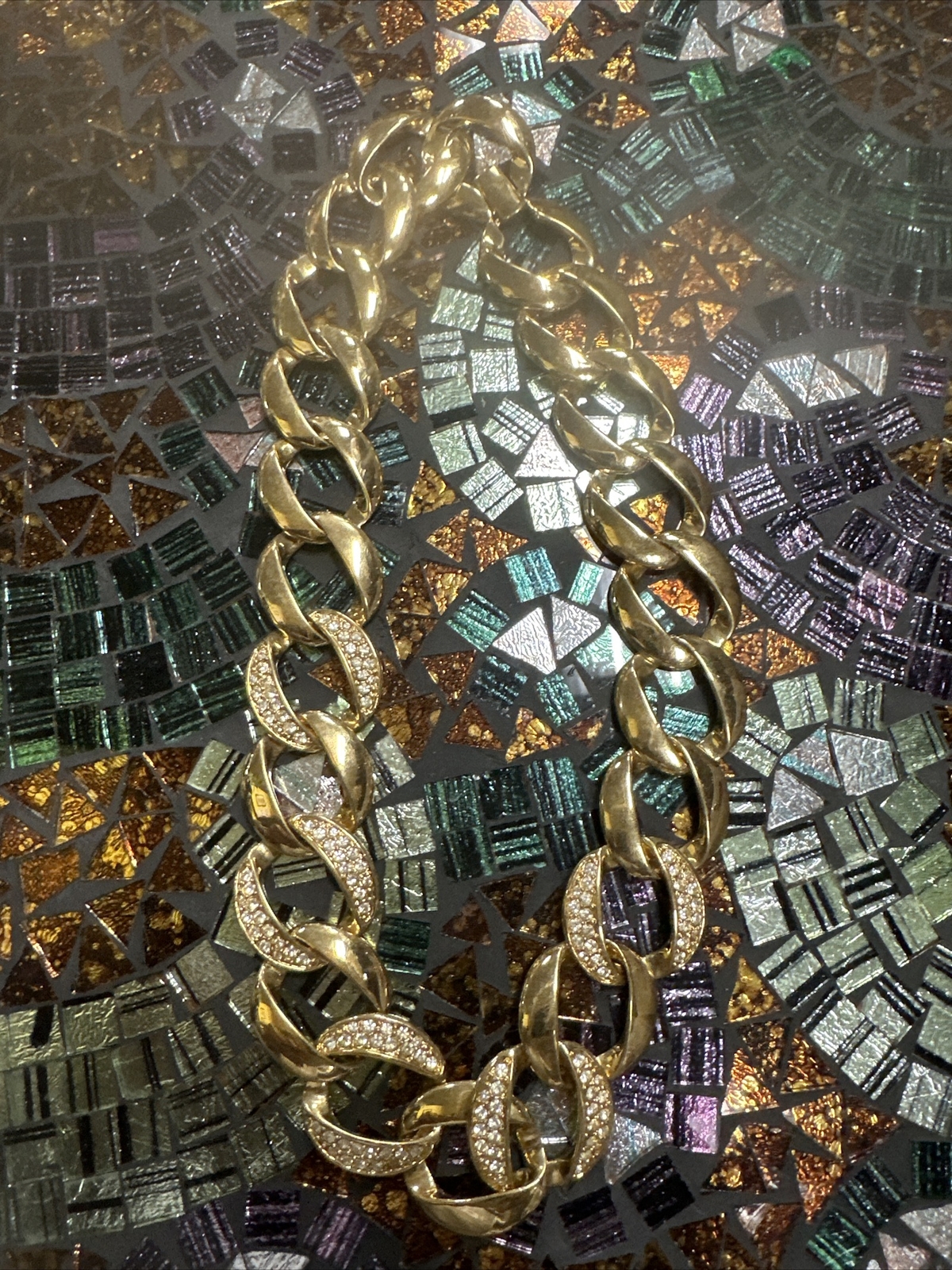 Vintage NAPIER Pave Crystal Rhinestone Statement LINK… - Gem