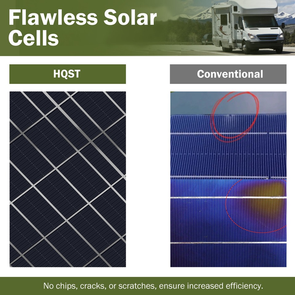HQST 100W 190W 200W 12V Mocrystalline Solar Panel Off Grid RV Home ...