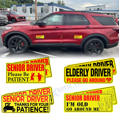 Funny Senior Driver Magnet Car Signs Please Be Patient Car Bumper ...